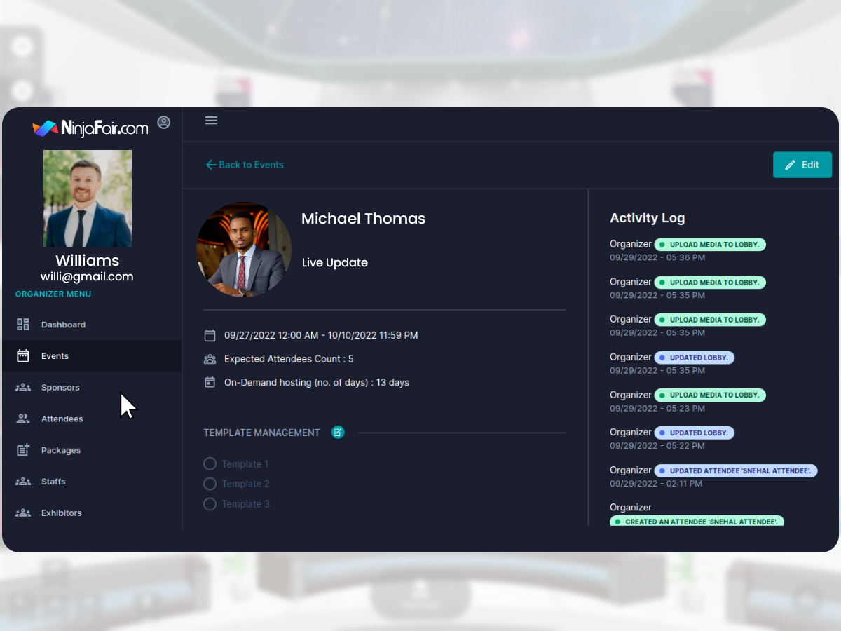 Event Customization – NinjaFair